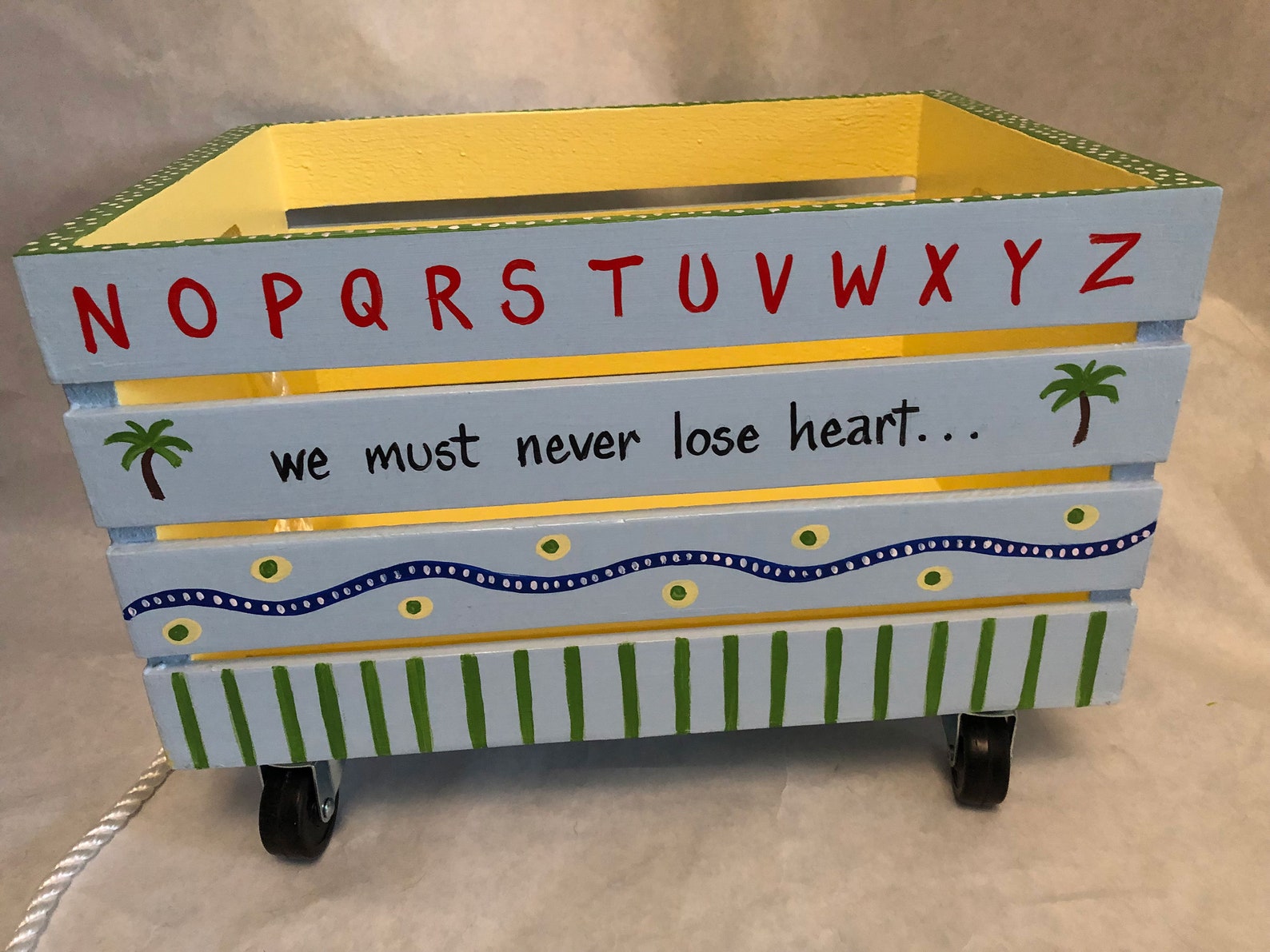 Babar Book Crate, Toy Box Crate, Hand Painted Book and Toy Box Storage ...