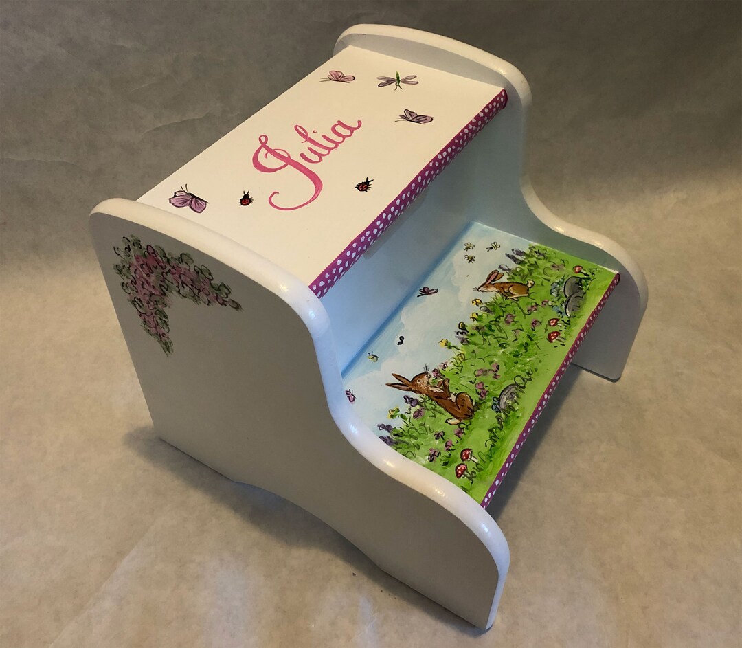Hand Painted Step Stool, Kids Step Stools, Personalized Step Stools ...