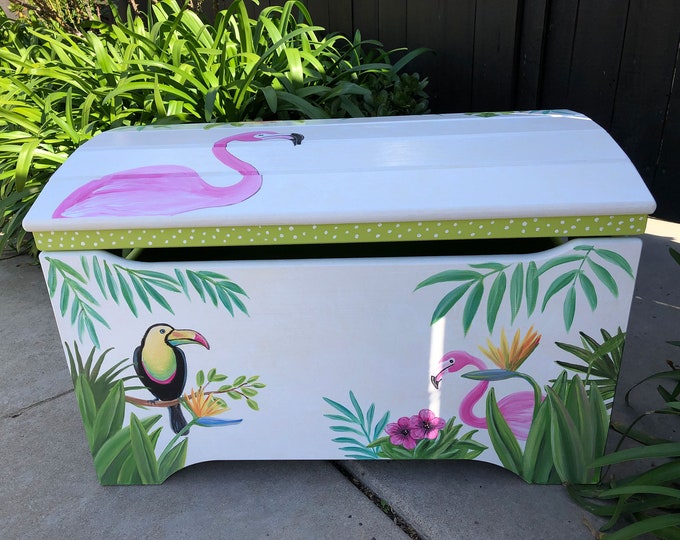 Hand Painted Toy Box, Child's Toy Box, Hand Painted Kids Furniture ...