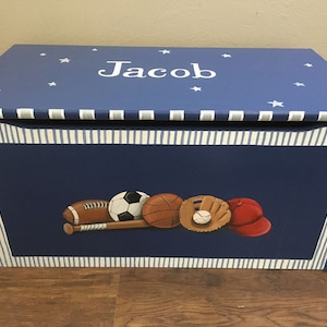 Toy Box, Sports Toy Box, Custom Toy Box, Hand Painted Toy Chests - Etsy