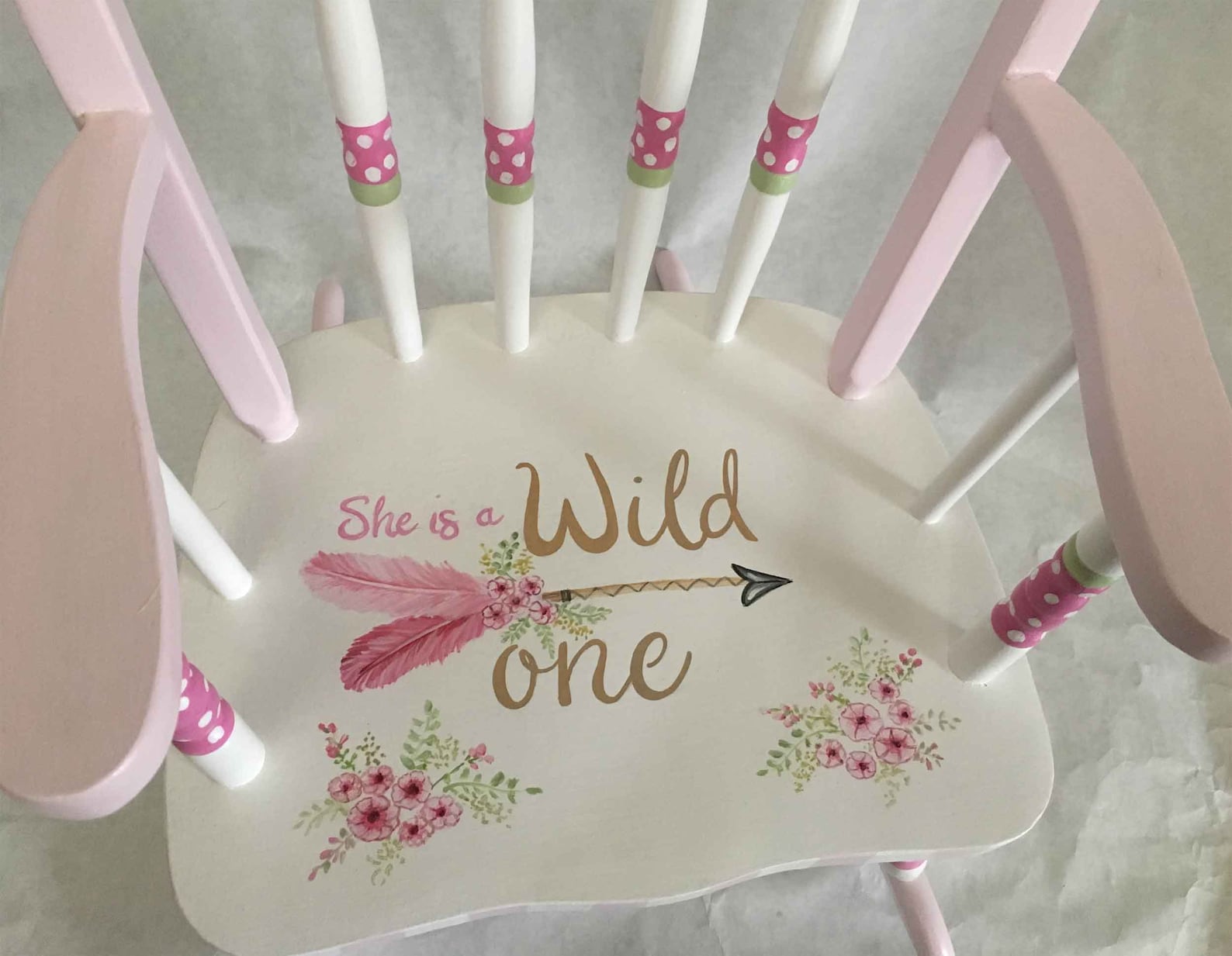Hand Painted Rocking Chair, Girls Rocking Chair, Child's Rocking Chair ...
