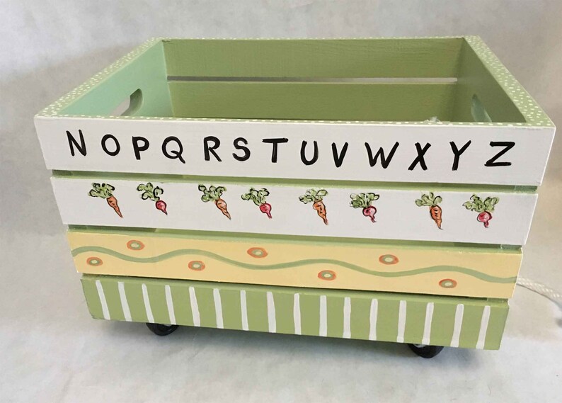 Peter rabbit toy box crate book box crate book storage kids | Etsy