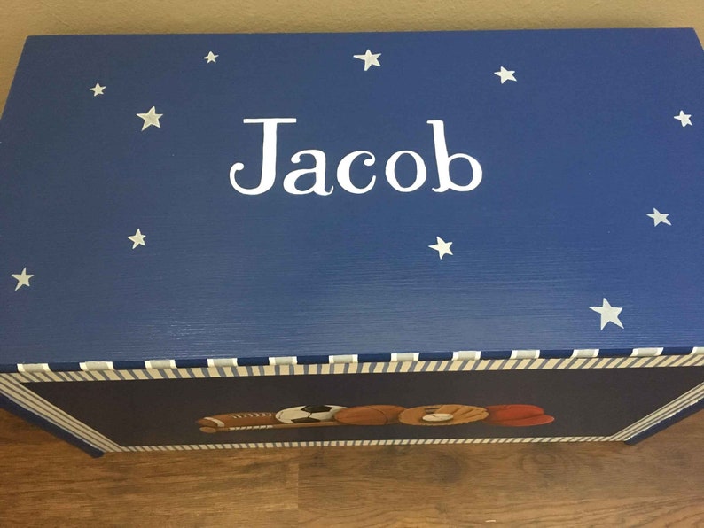 Toy Box, Sports Toy Box, Custom Toy Box, Hand Painted Toy Chests - Etsy