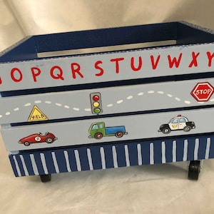 Book Box Crate, Toy Box Crate, Hand Painted Book Crate, Painted Toy ...