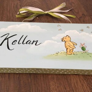 Pooh Name Sign, Child's Hand Painted Name Plaque, Kids Door Sign ...