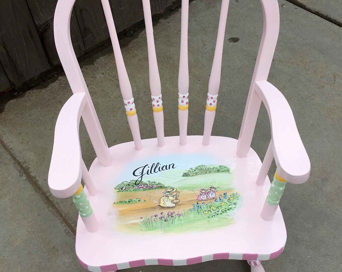 Bow Back Rocking Chair, Child's Rocker, Hand Painted Rocking Chair ...
