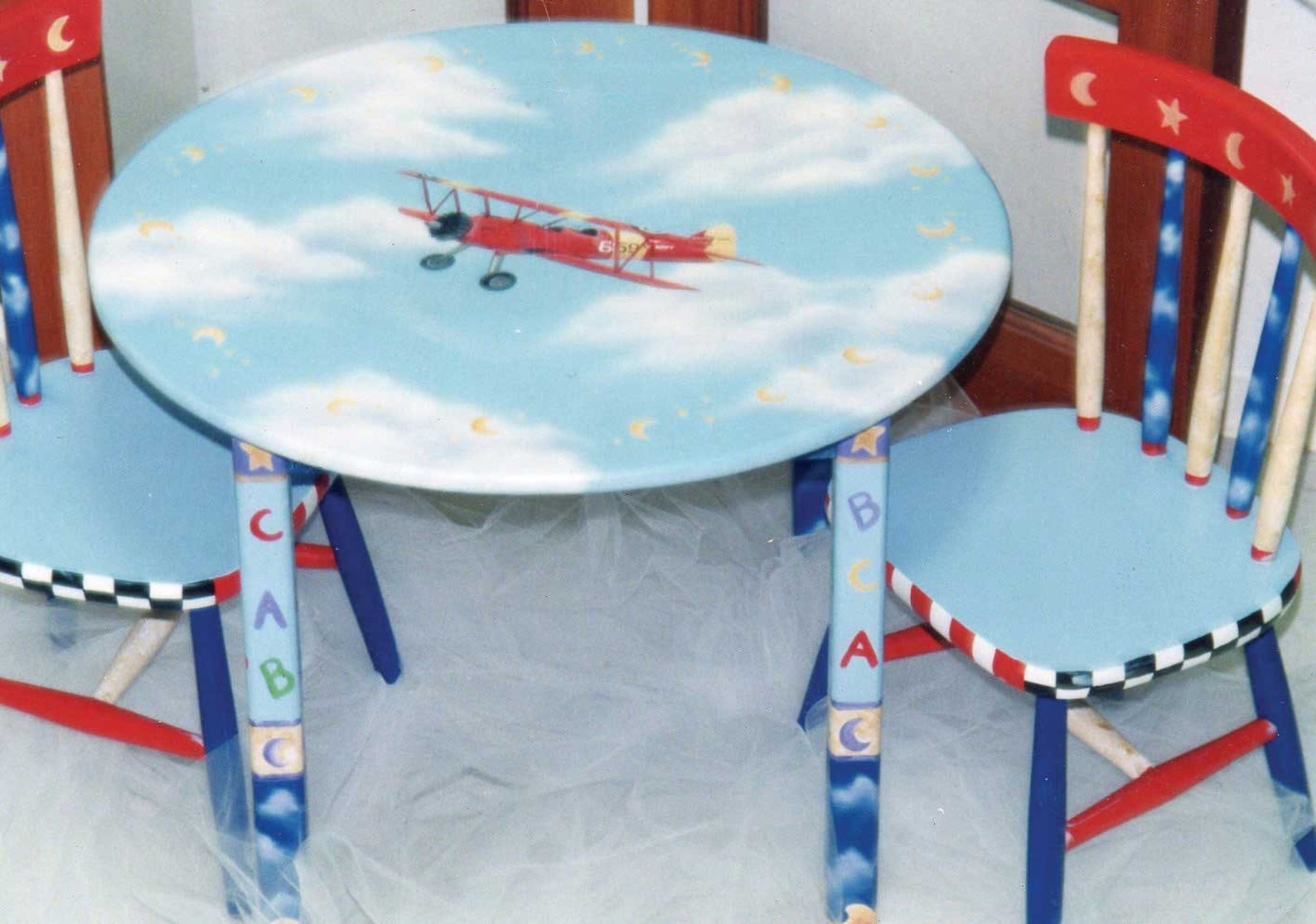 Child's Table Sets Custom Airplane Table & Chair Set - Etsy
