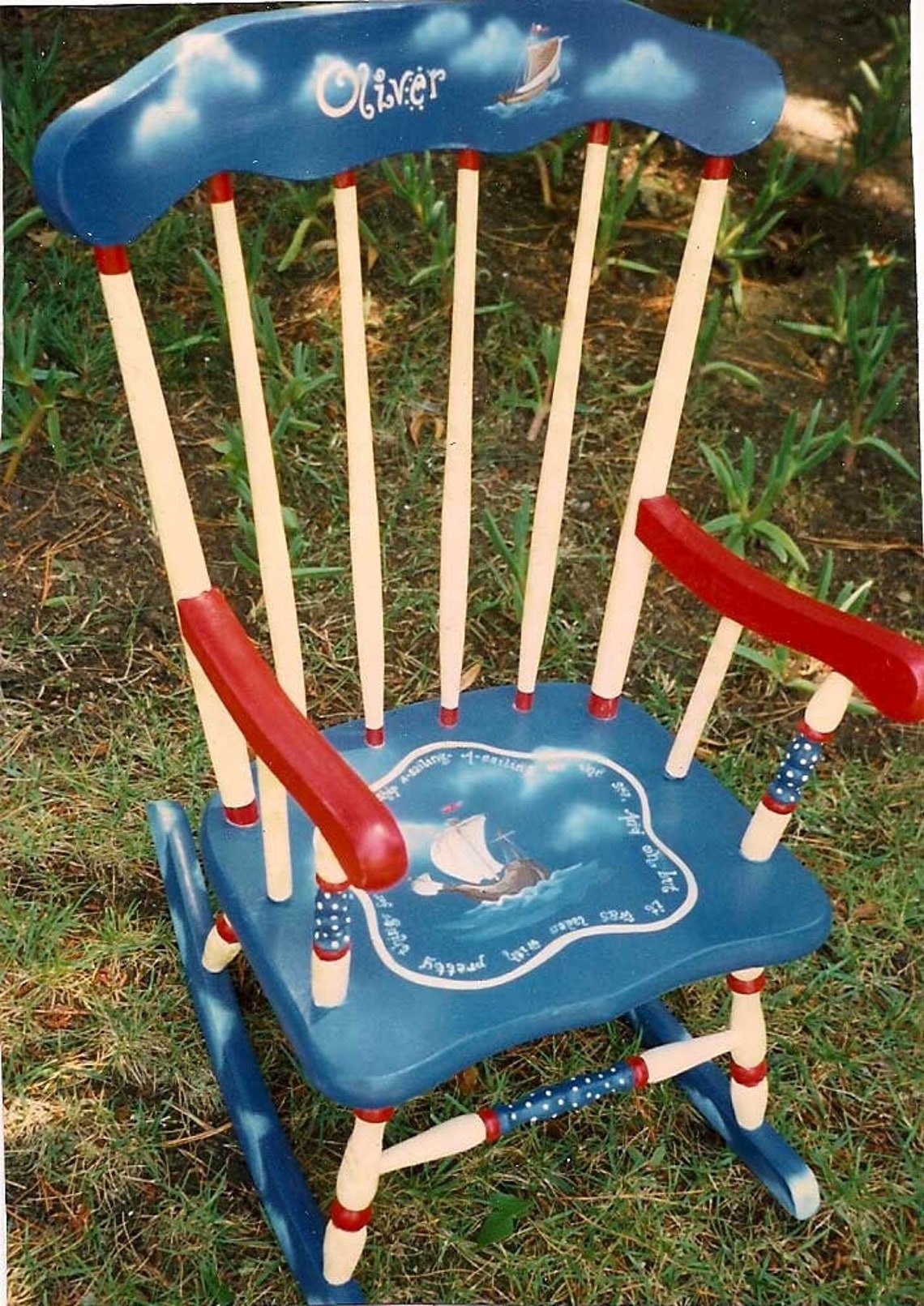Hand Painted Kids Rocking Chair, Hand Painted Kids Furniture, Baby ...
