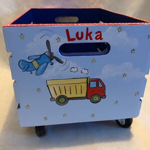 Train Book Box Crate, Train Toy Box Crate, Painted Toy Box Crate, New ...