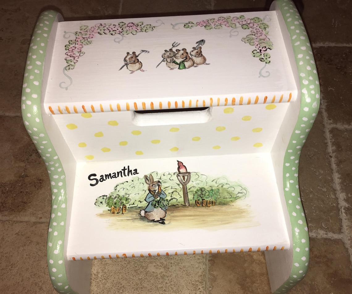 Hand Painted Step Stool Child's Painted Step Stool | Etsy