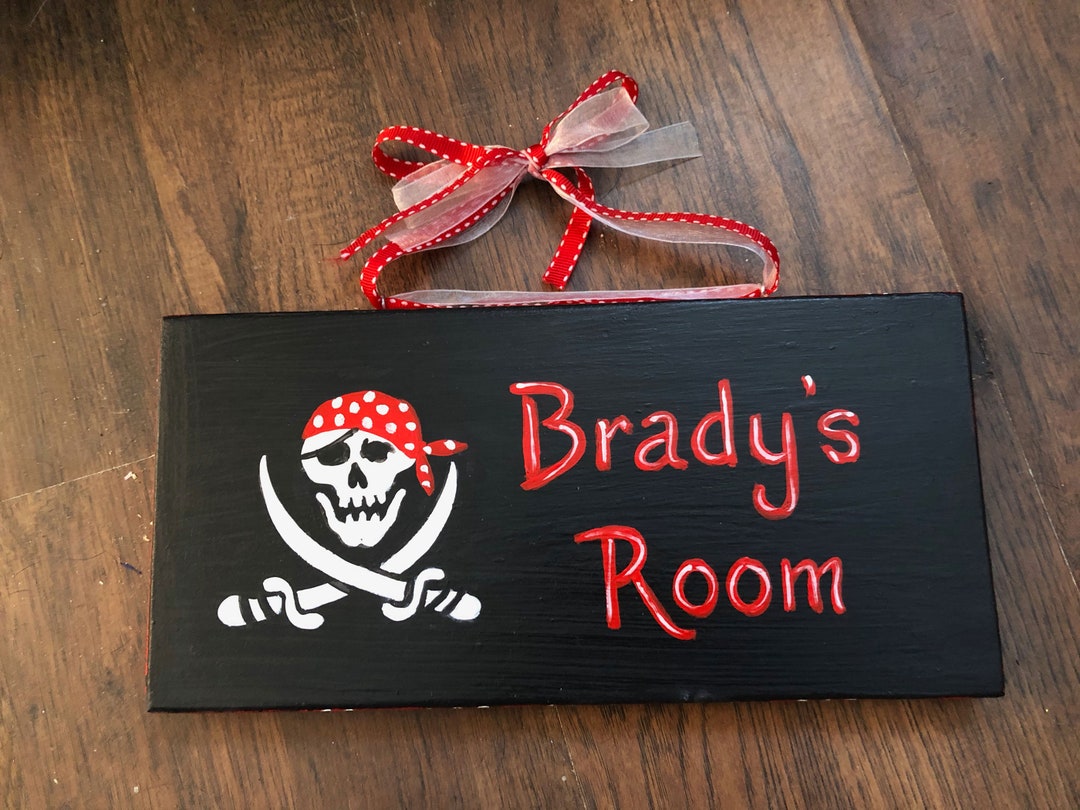 Kids Name Sign, Kids Name Sign, Boys Door Sign, Pirate Name Sign ...