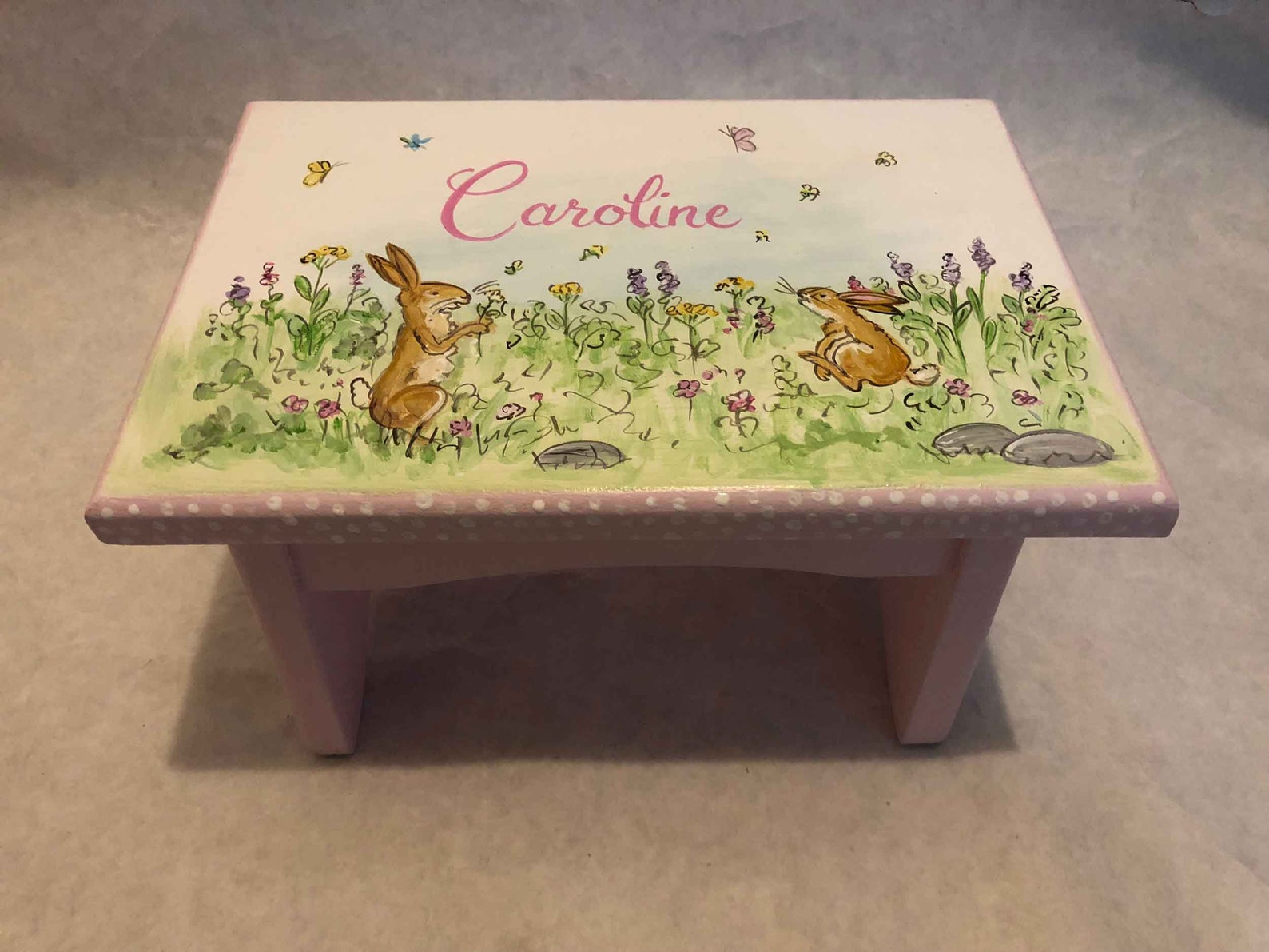 Rectangle step stool hand painted step stool child's | Etsy