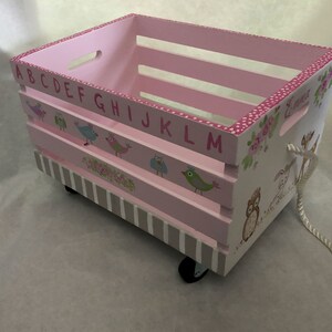 Woodlands Toy Box Crate, Woodlands Book Box Crate, Hand Painted Book ...