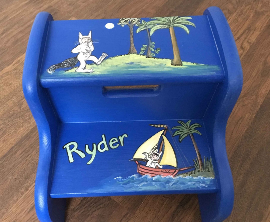 Wild Things Step Stool, Hand Painted Step Stool, Personalized Step ...