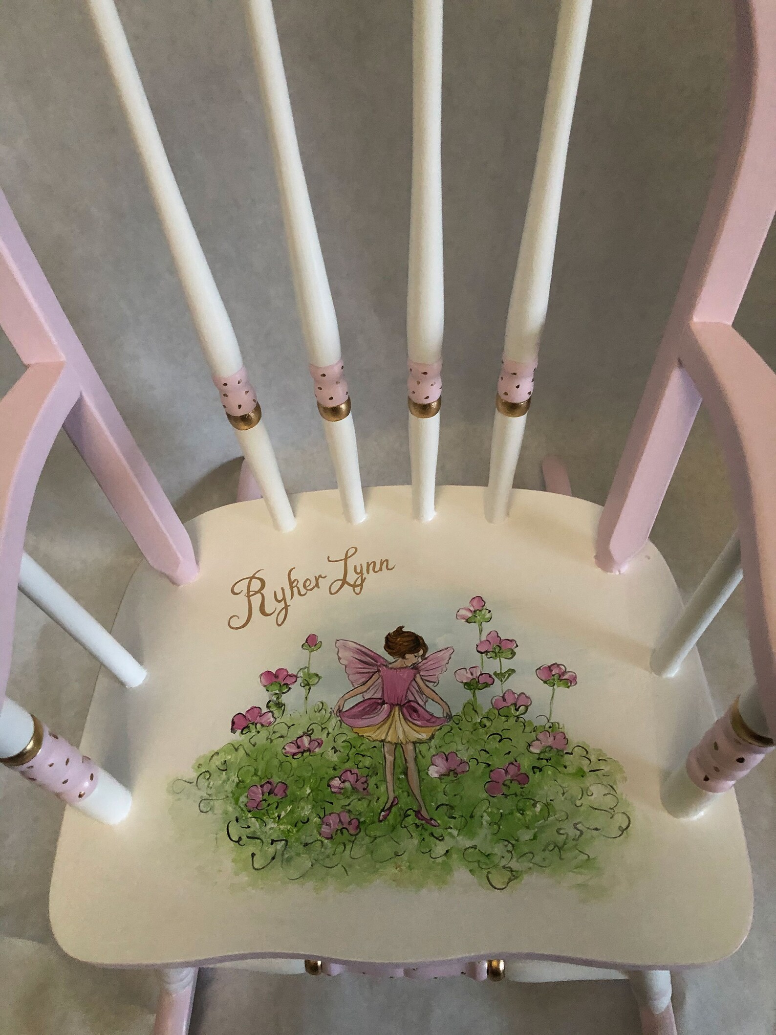 Fairyy Rocking Chair, Hand Painted Child's Rocking Chair, Baby Shower ...
