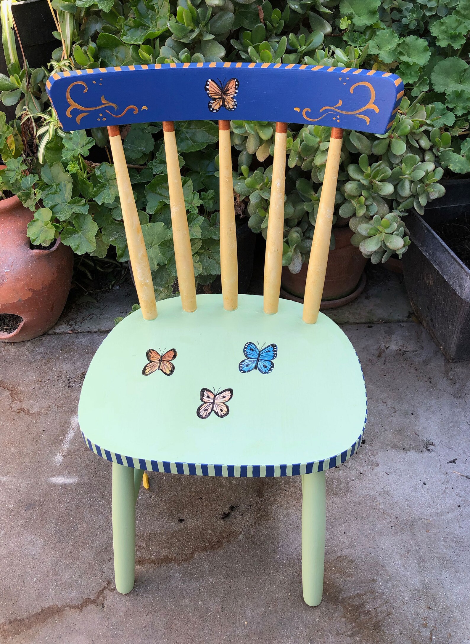 Kids Butterfly Table & Chair Set, Custom Kids Furniture, Hand Painted ...
