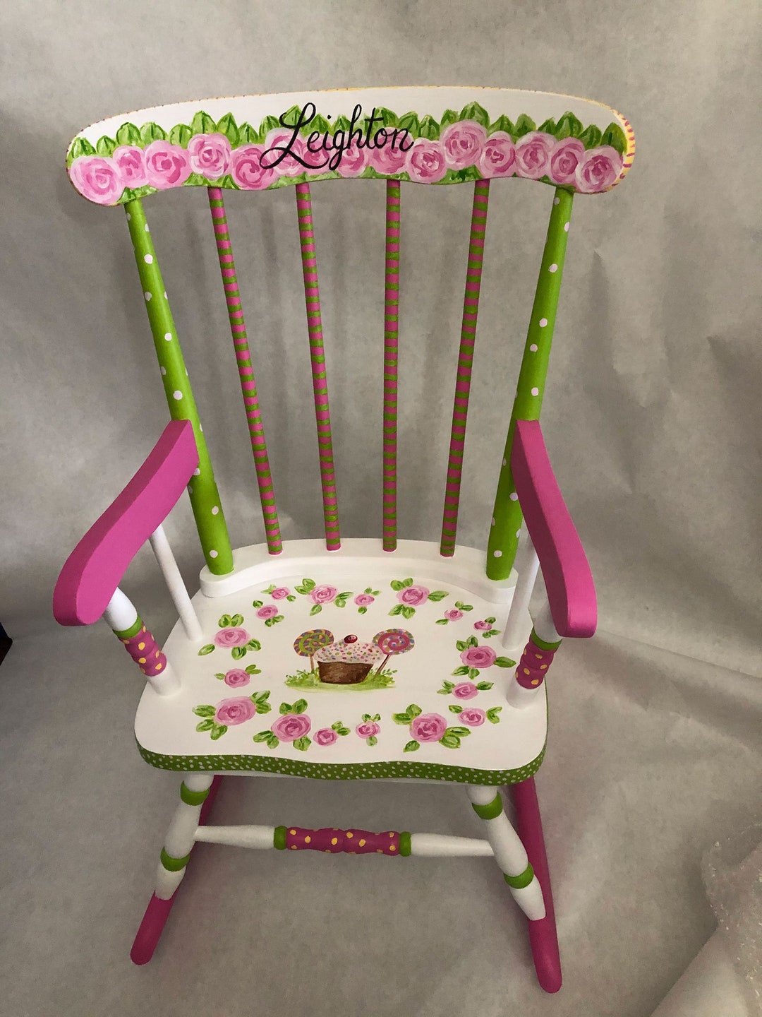 Hand Painted Kids Rocking Chair, Child's Painted Rocking Chair, New ...