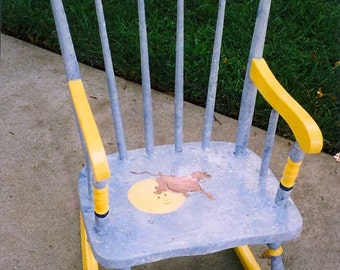 Hand Painted Child's Rocking Chair New Baby Gifts - Etsy