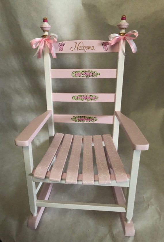 Girls Painted Rocking Chairs Kids Hand Painted Rocking Chairs New Baby Gifts Children s Furniture Etsy