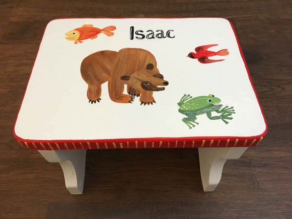 Child's Step Stool Hand Painted Kids Step Stool Brown - Etsy