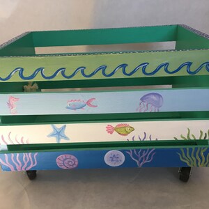 Crate Book Box, Toy Storage, Gifts for Kids, Sea Critters Crate Toy Box ...