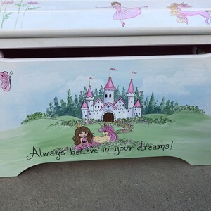 Princess Toy Box, Hand Painted Toy Box, Girls Toy Box, Hand Painted Toy ...