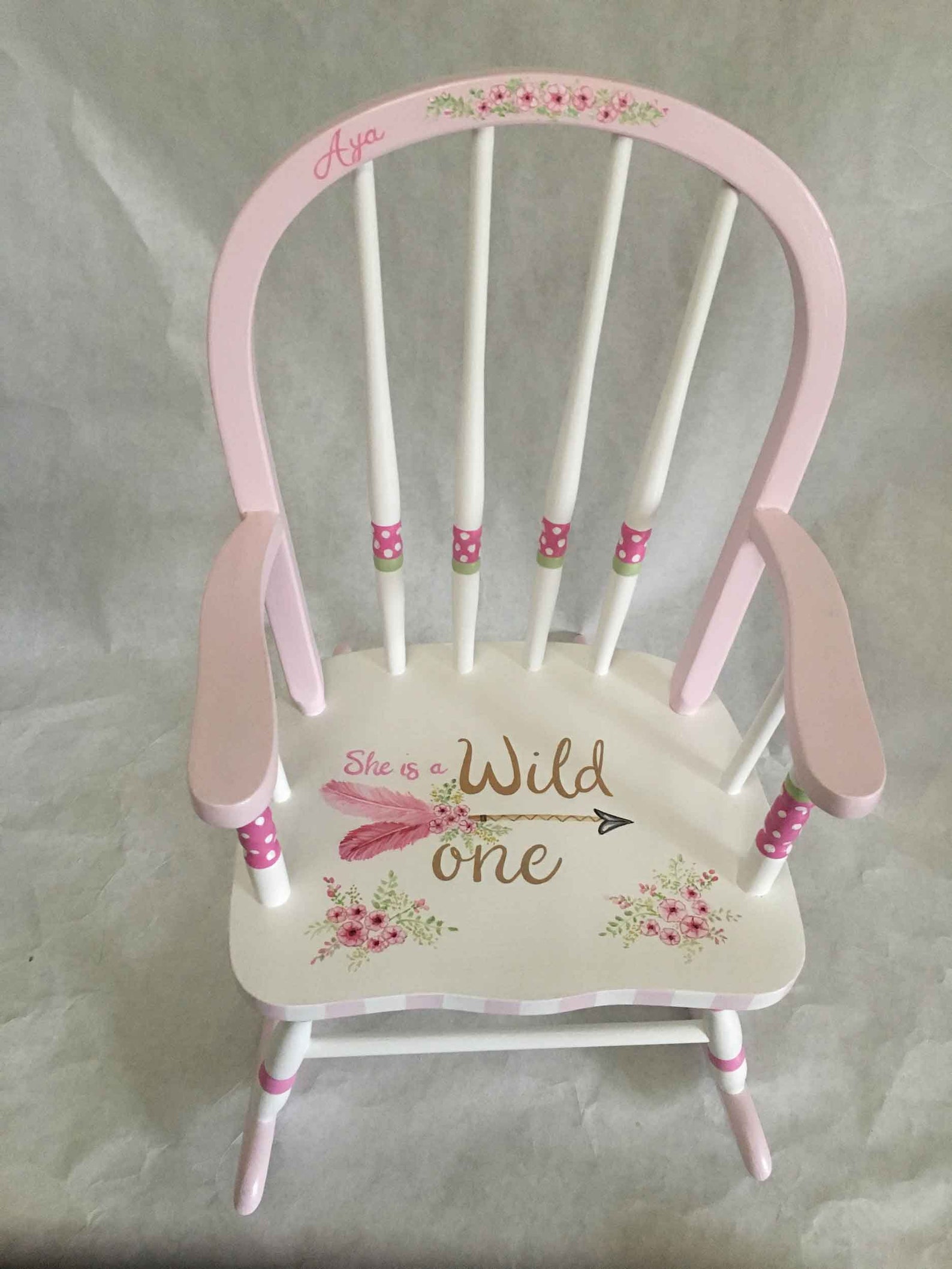 Hand Painted Rocking Chair, Girls Rocking Chair, Child's Rocking Chair ...