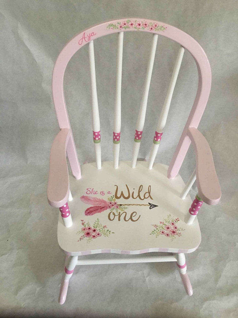Hand Painted Rocking Chair, Girls Rocking Chair, Child's Rocking Chair ...