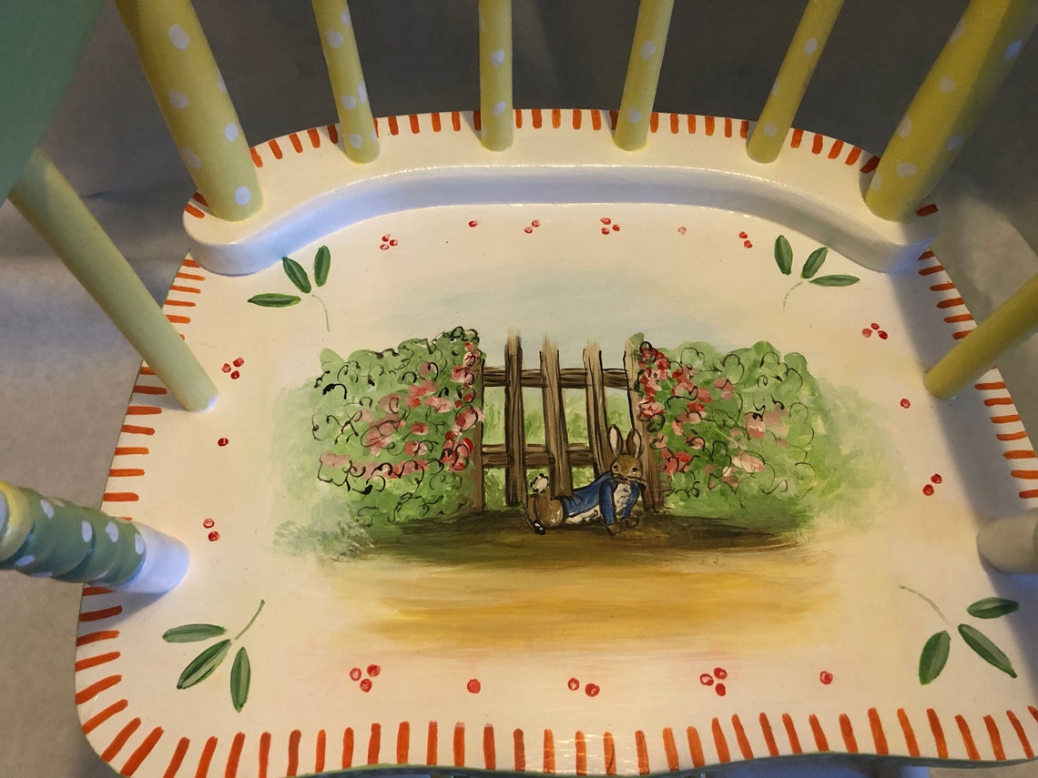Child's Rocking Chair, Hand Painted Rocking Chair, Baby Shower Gift ...