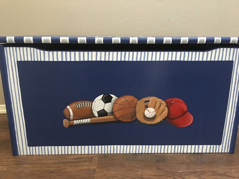 Toy Box, Sports Toy Box, Custom Toy Box, Hand Painted Toy Chests - Etsy