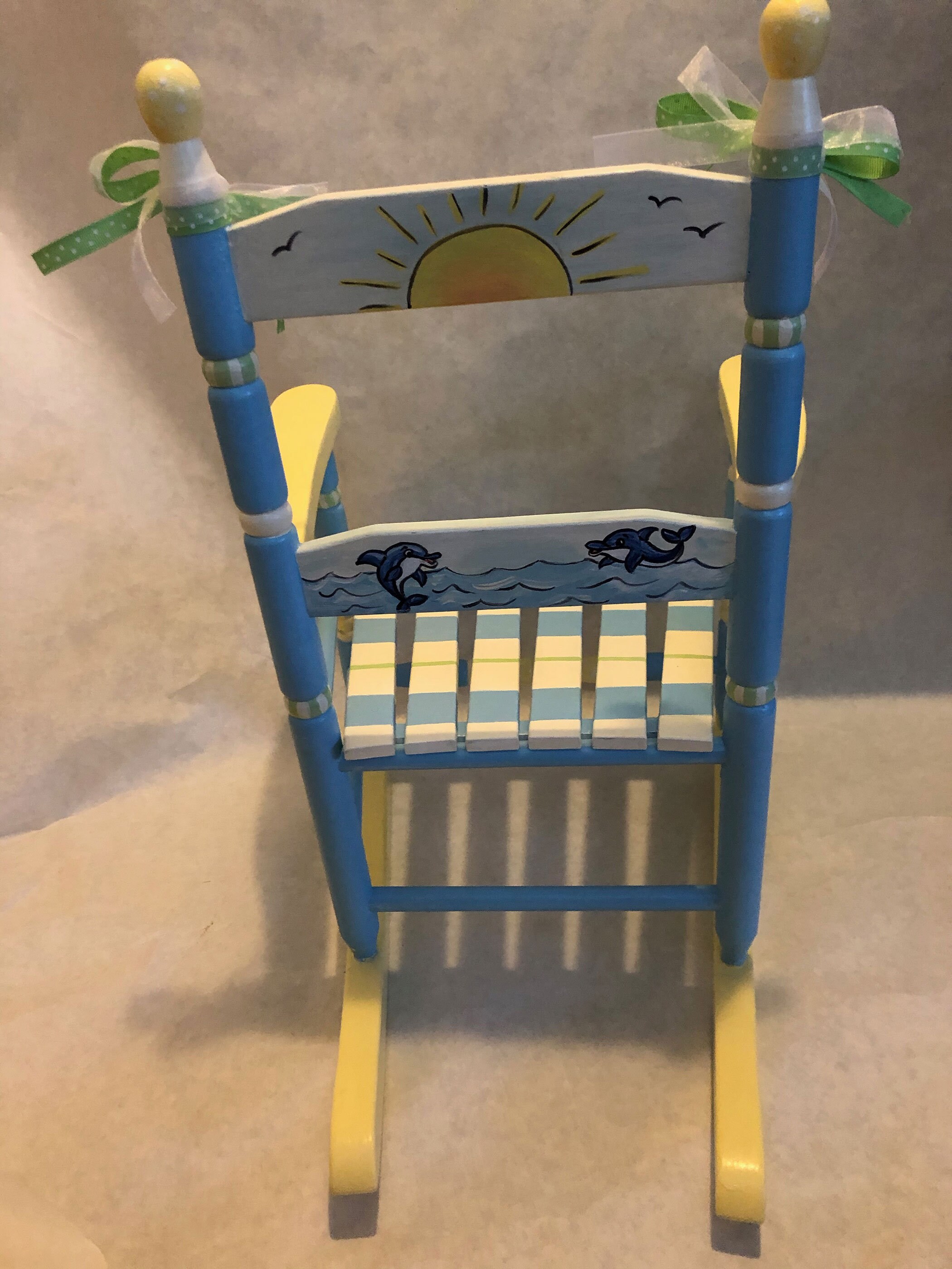 Surf rocking chair painted beach rocking chair hand painted | Etsy