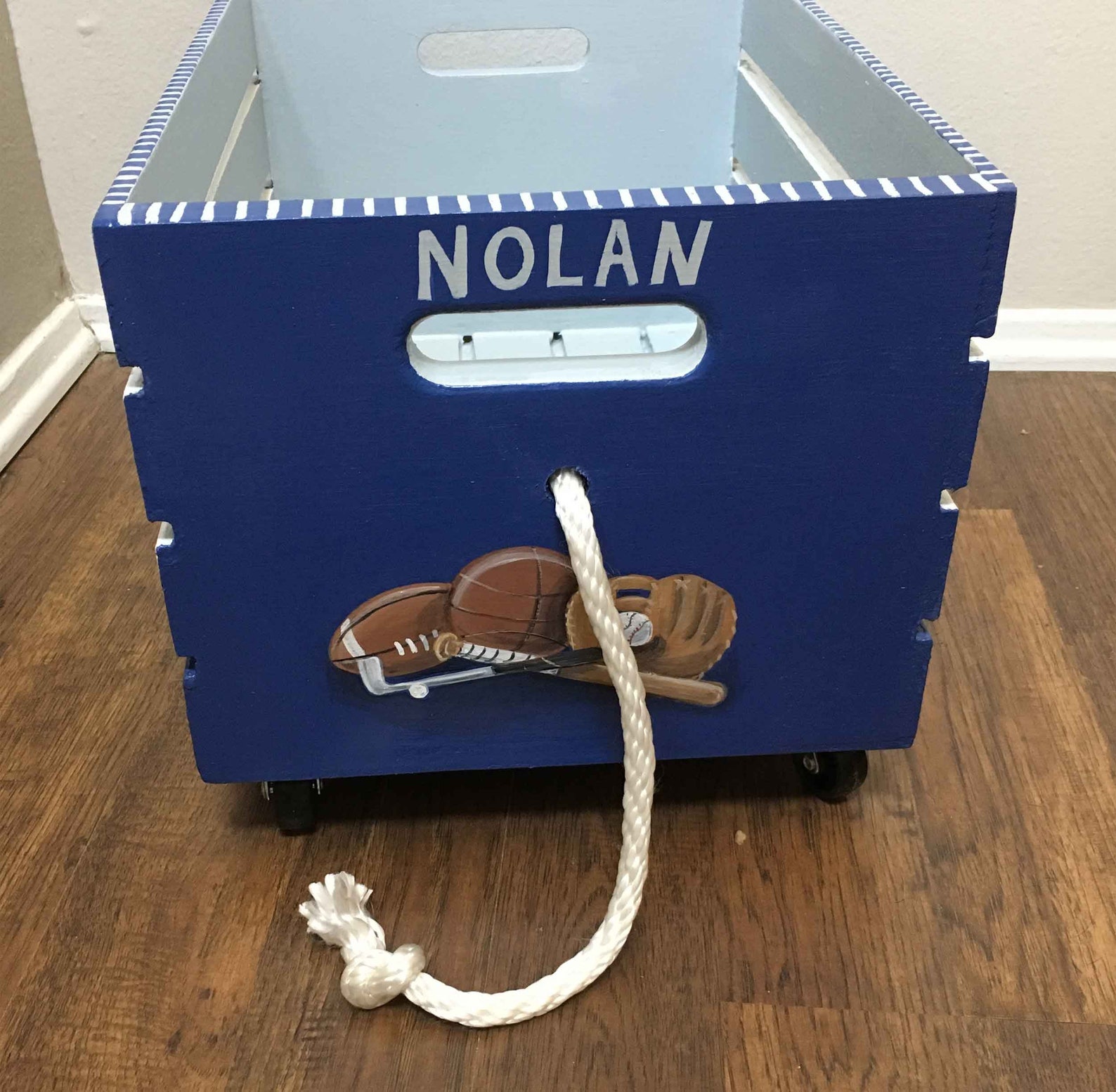 Sports Crate Toy Box, Sports Crate Book Box, Hand Painted Toy Storage ...