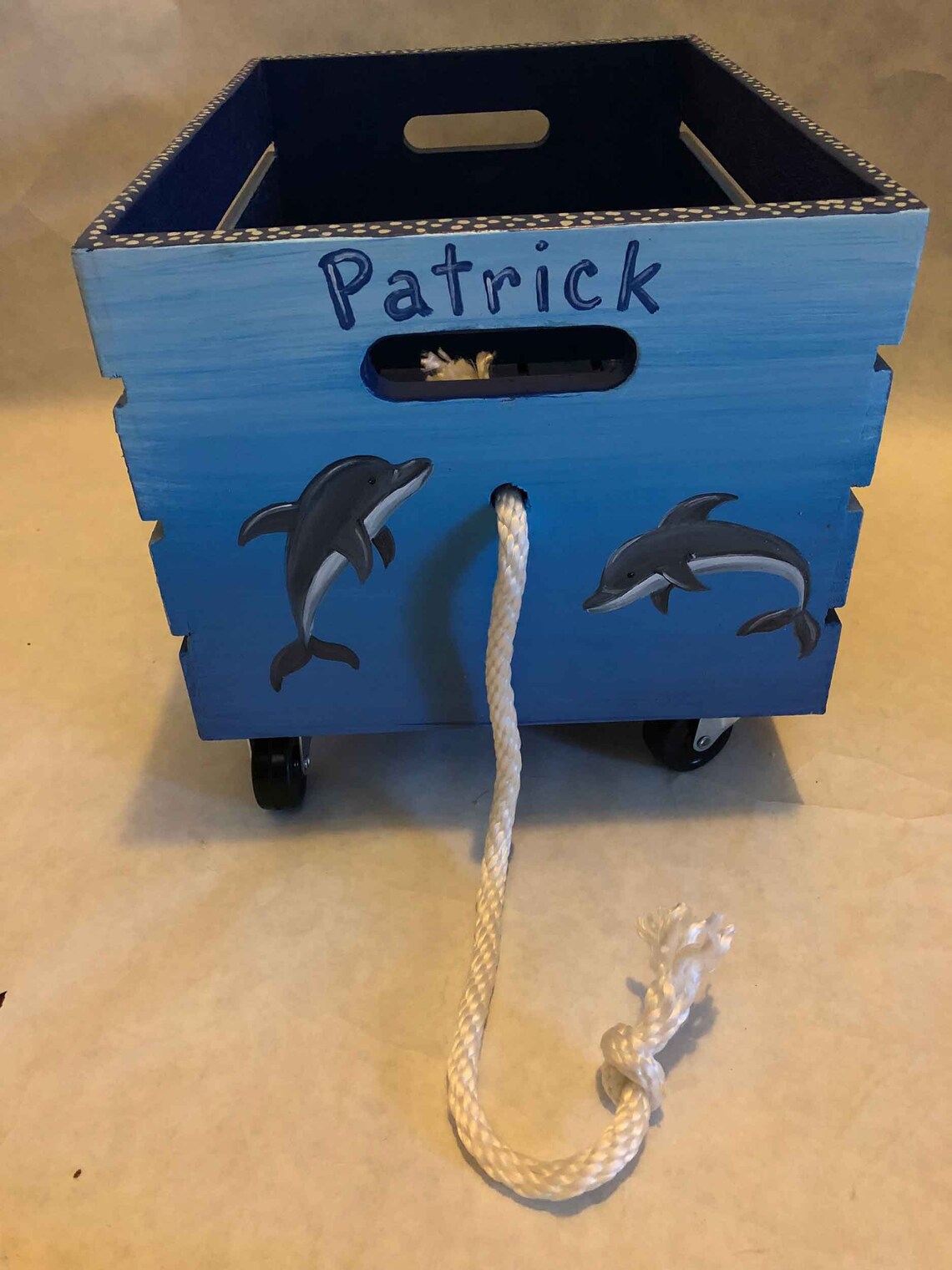 Bok Crate Toy Box Crate Whales Toy Box Hand Painted Book | Etsy