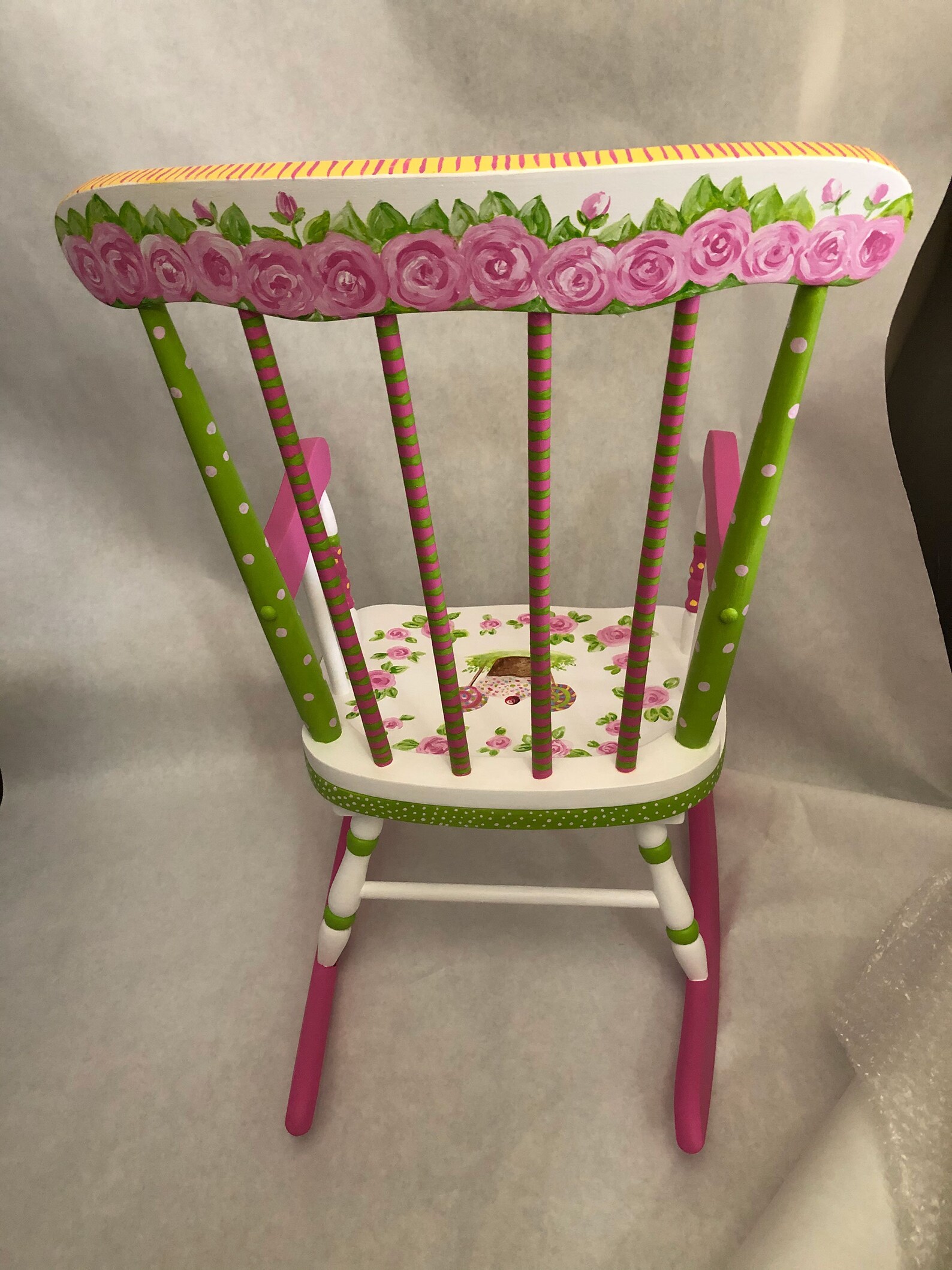Hand Painted Kids Rocking Chair, Child's Painted Rocking Chair, New ...