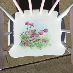 Girls Painted Rockers, White Fairy Rocking Chair, Hand Painted ...