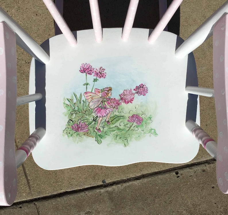 Girls painted rockers white fairy rocking chair hand painted | Etsy