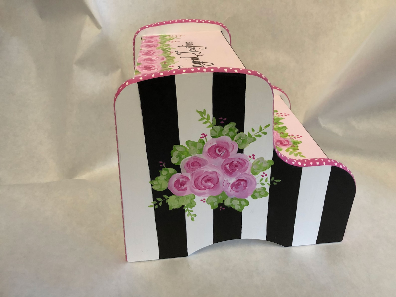 Hand Painted Step Stool Child's Step Stool Bathroom Step - Etsy