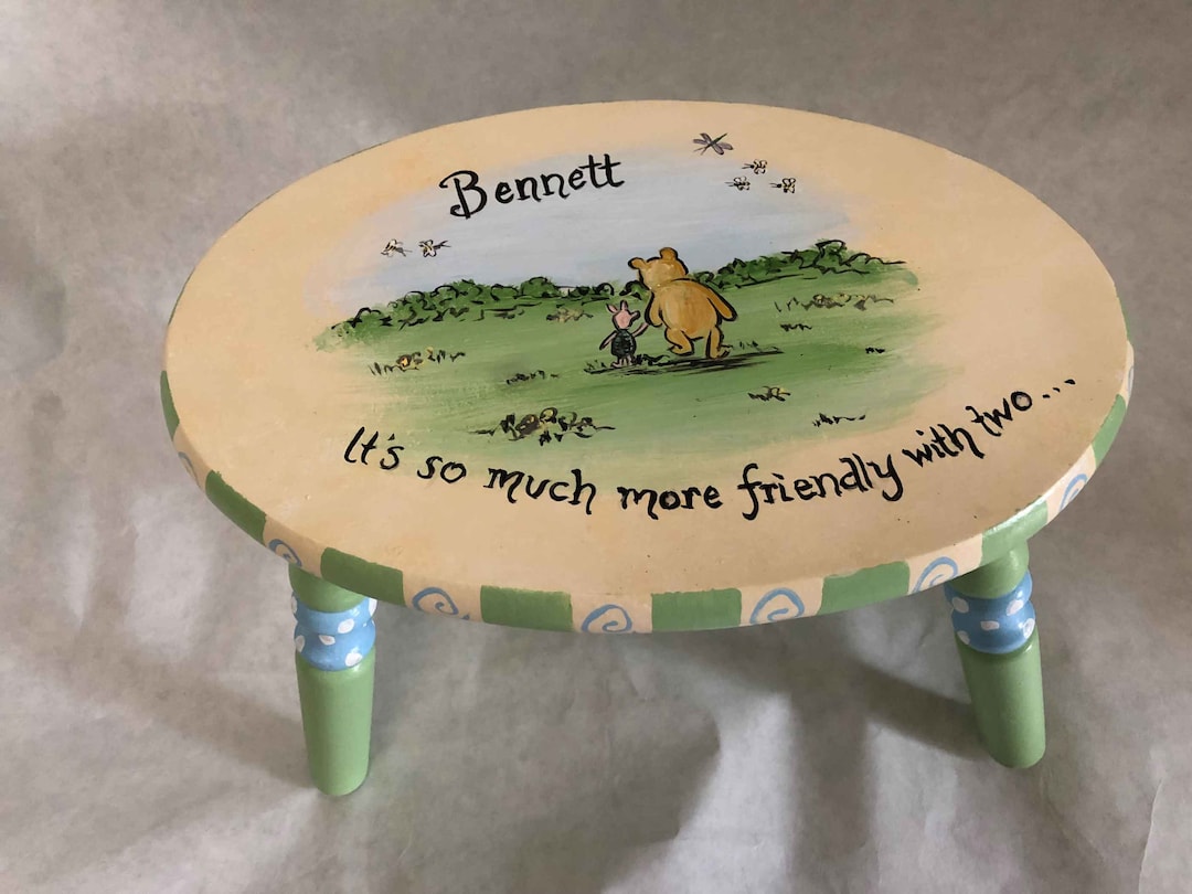 Kids Step Stool, Hand Painted Step Stool, Kids Painted Furniture, Baby ...