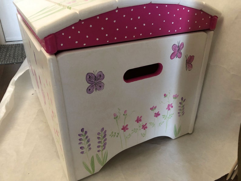 Toy Box, Hand Painted Toy Box, Ballet Toy Box, Child's Toy Box, Wood ...