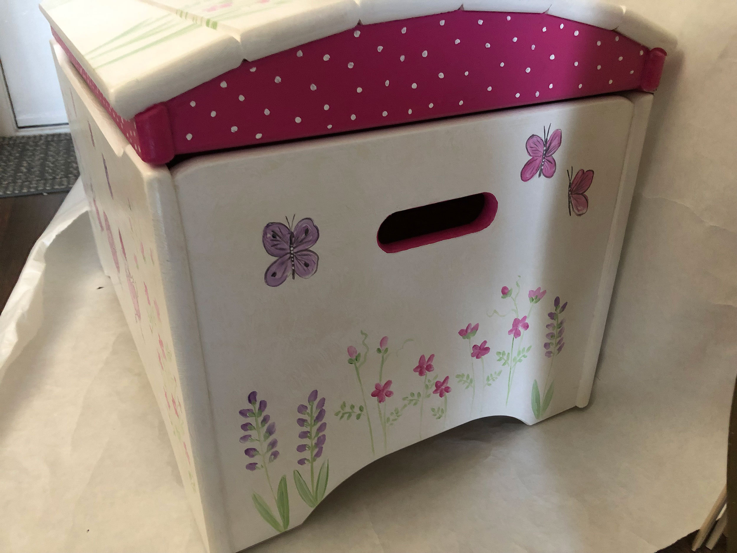 Toy box hand painted toy box ballet toy box child's toy | Etsy