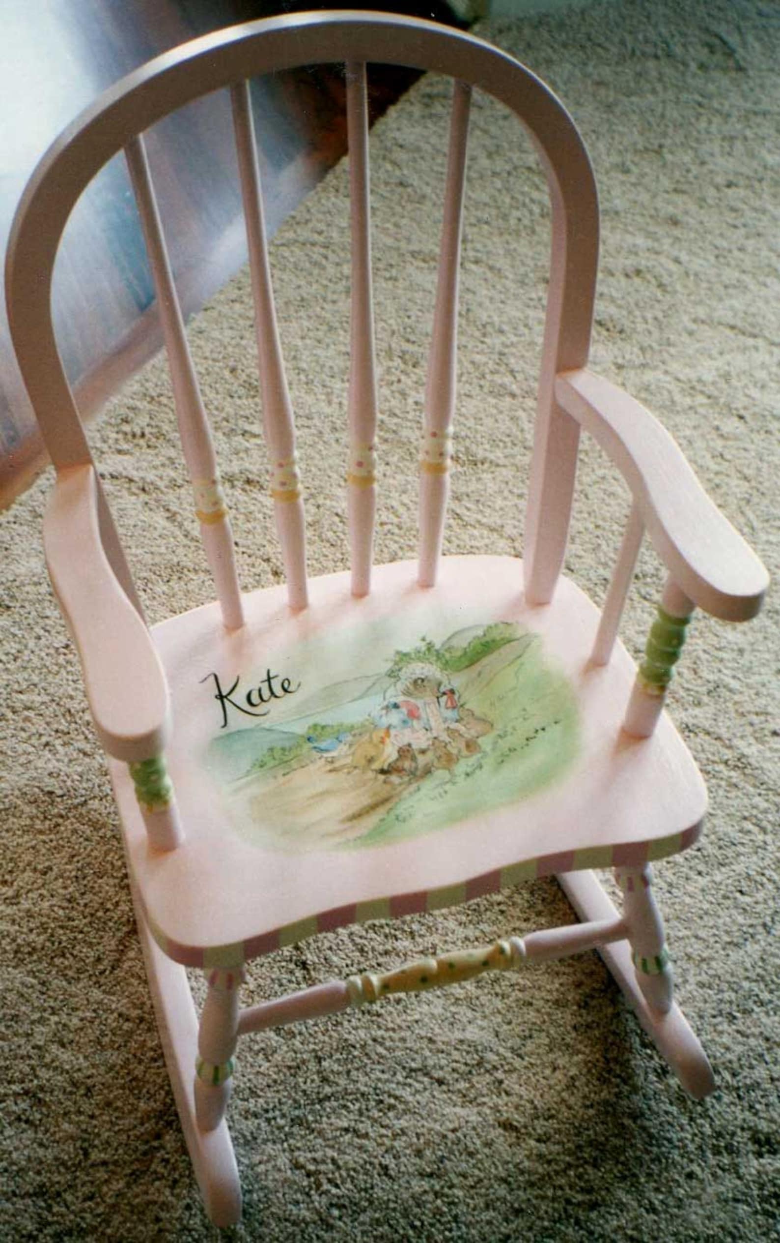 Bow Back Rocking Chair, Child's Rocker, Hand Painted Rocking Chair ...