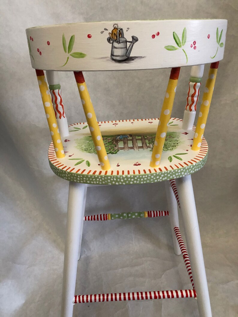 Storybook Youth Chair, Hand Painted Kids Furniture, Painted High Chairs ...