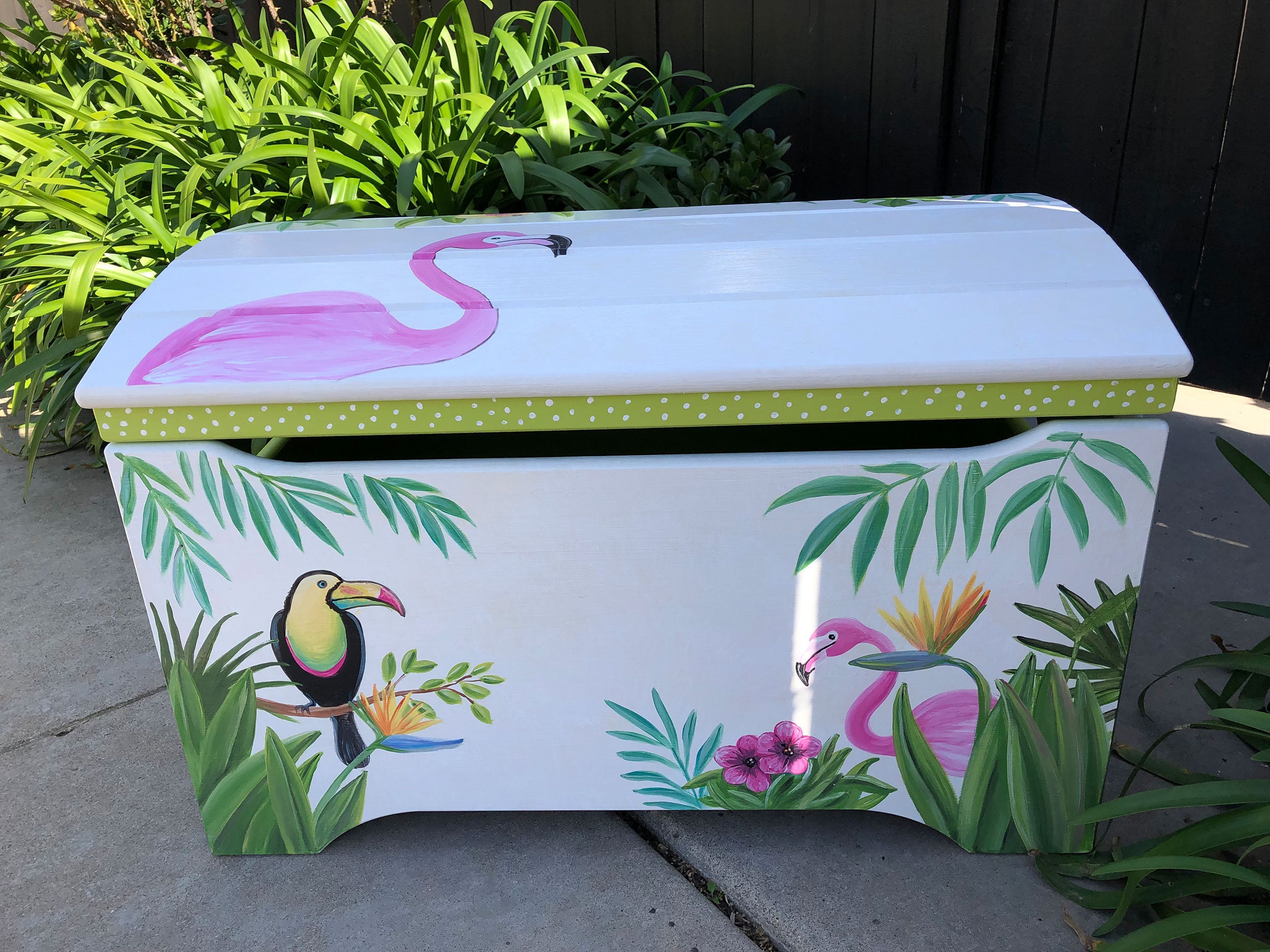 Hand Painted Toy Box, Child's Toy Box, Hand Painted Kids Furniture ...