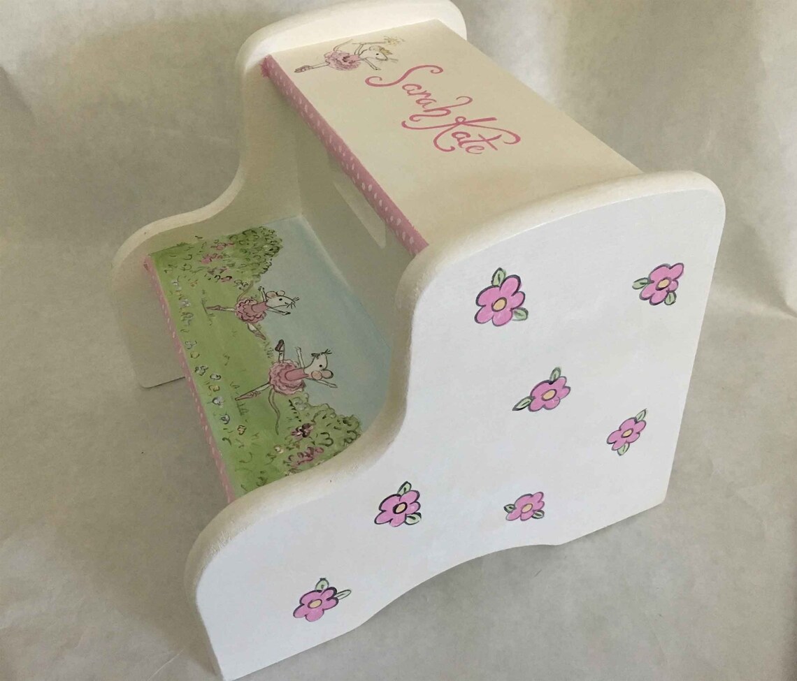 Ballerina Step Stool Girls Step Stool Hand Painted Step | Etsy
