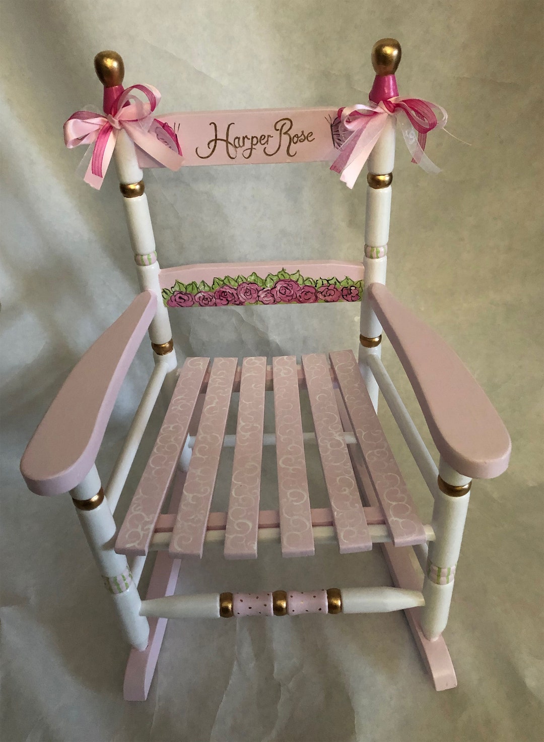 Toddler Cottage Rocker, Hand Painted Kids Rocker, Baby Shower Gifts - Etsy