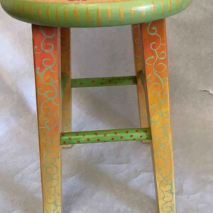 Bar Stool, Hand Painted Bar Stool, Hand Painted Furniture, Bar Stools ...