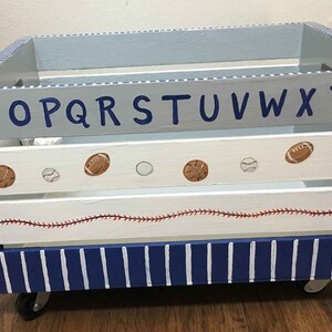 Sports Crate Toy Box, Sports Crate Book Box, Hand Painted Toy Storage ...