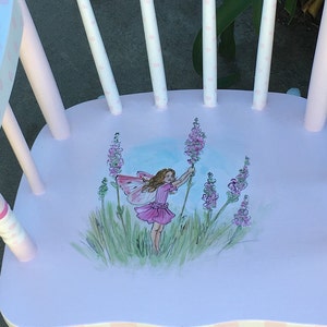 Pink Fairy Rocking Chair, Hand Painted Rocking Chair, Children's ...
