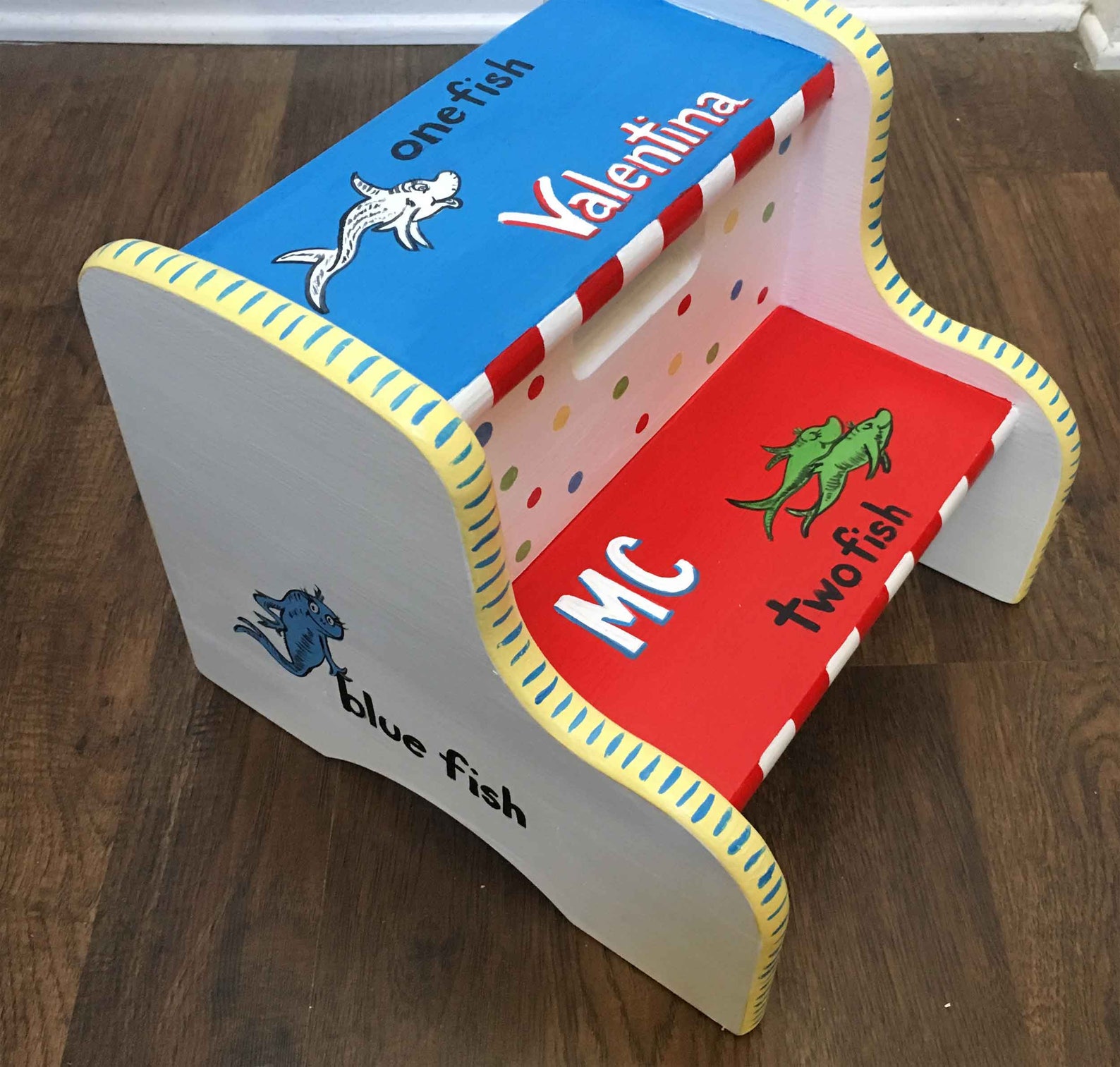Child's Step Stool Hand Painted Kids Step Stool Hand - Etsy