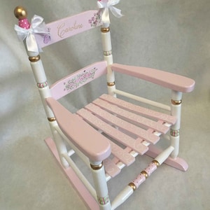 Child's Rocking Chair, Pinks Kids Rocker, New Baby Gift, Kids Painted ...